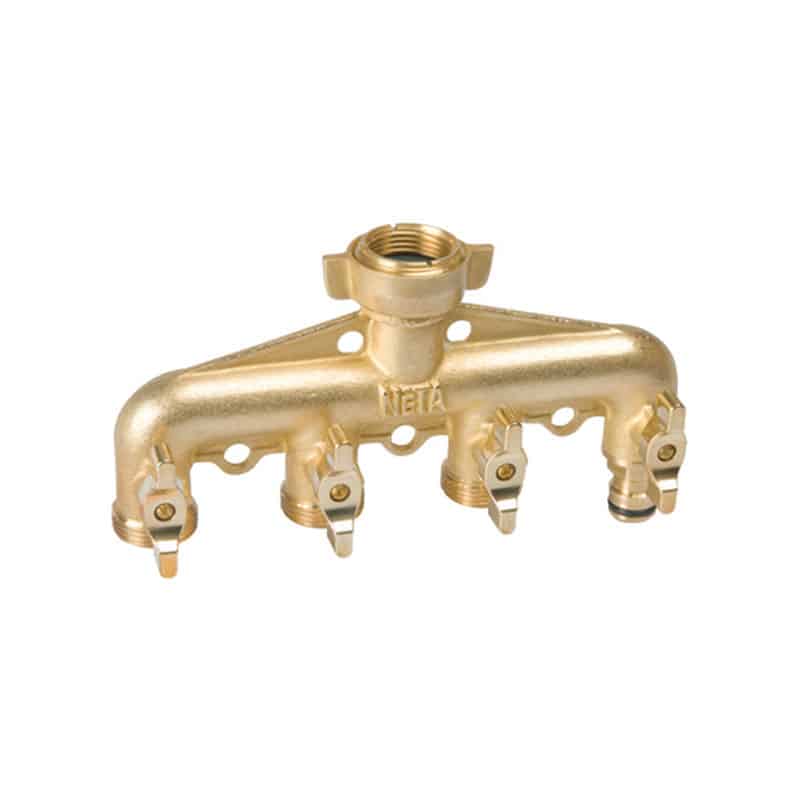 Neta Solid Brass Uni 4-Way Multi Outlet Tap 3/4″ & 1″ Outlets 12mm ...